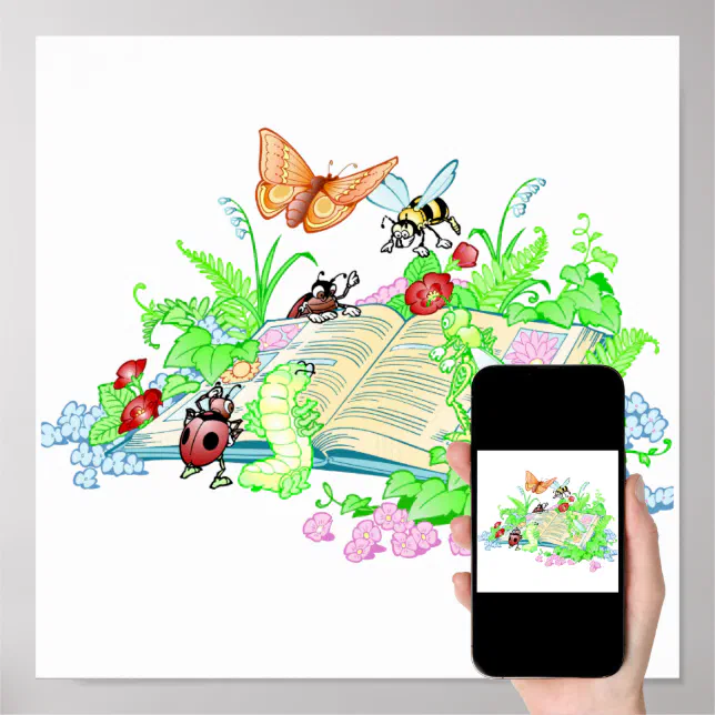 Cute Animals Reading Book Poster | Zazzle
