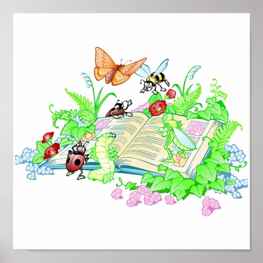 Cute Animals Reading Book Poster | Zazzle.com