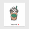 Cute Animated Cup Of Frappe Coffee Sticker | Zazzle