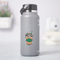 Cute Animated Cup Of Frappe Coffee Sticker | Zazzle