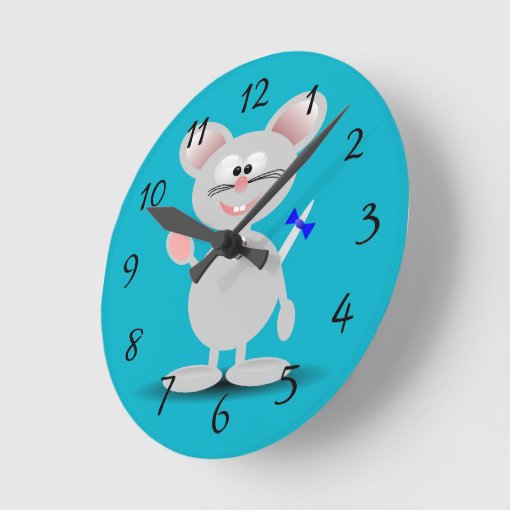 Cute animated mouse clock | Zazzle