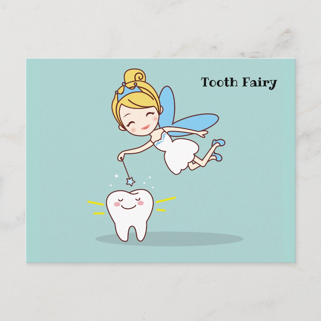 Cute animated Tooth Fairy Postcard | Zazzle