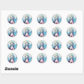 Cute Anime girl Classic Round Sticker | Zazzle