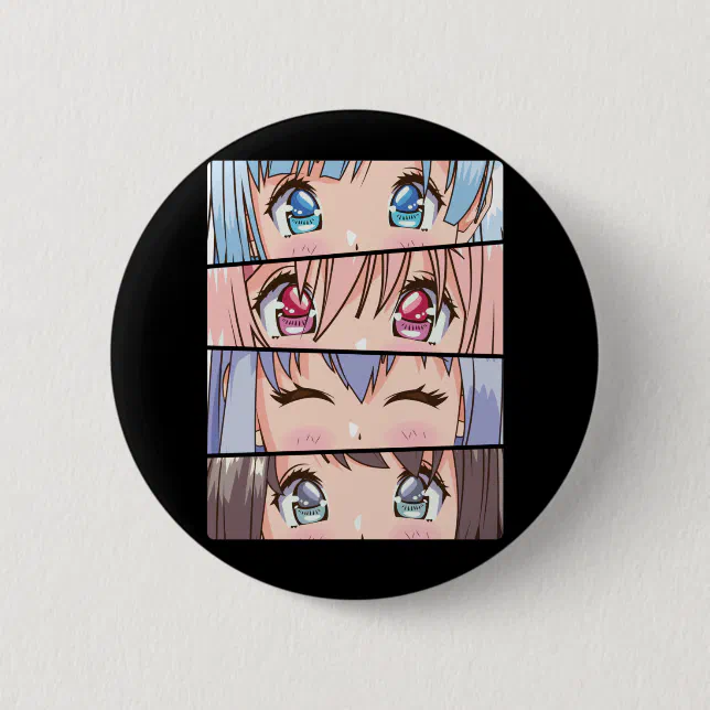Cute Anime Girl Japan Comic Manga Anime Button | Zazzle