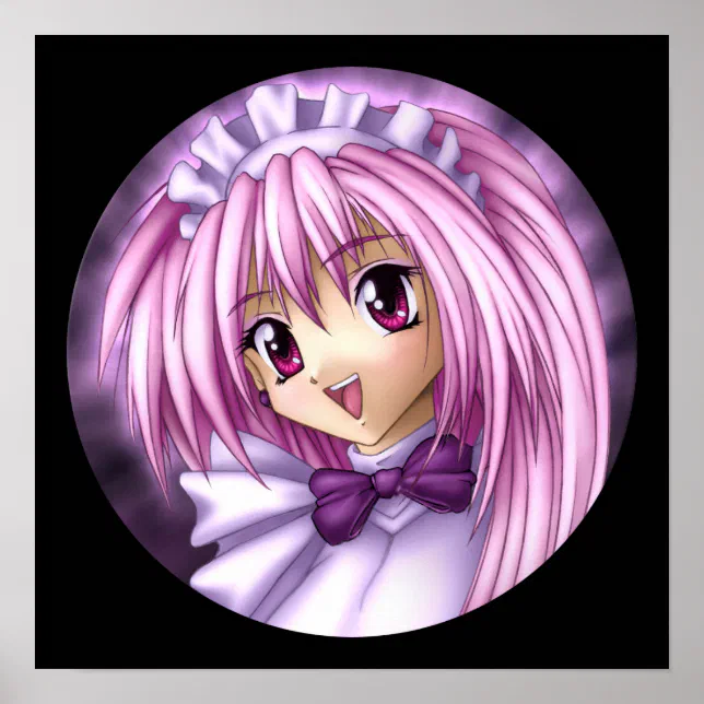 Cute Anime Girl Maid Poster | Zazzle