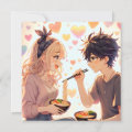 Cute Anime Ramen Noodles Pun Valentine's Day Photo Holiday Card | Zazzle