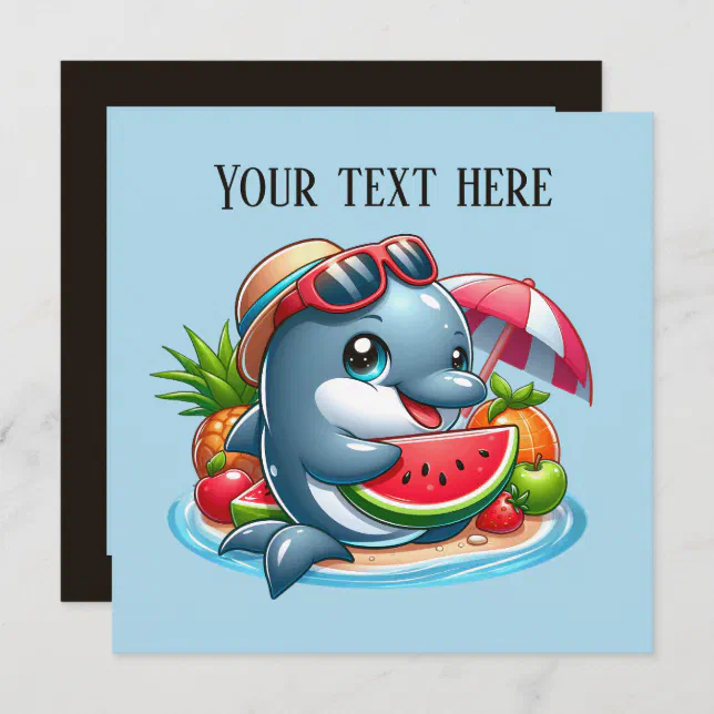 Cute any purpose beach party dolphin invitation | Zazzle