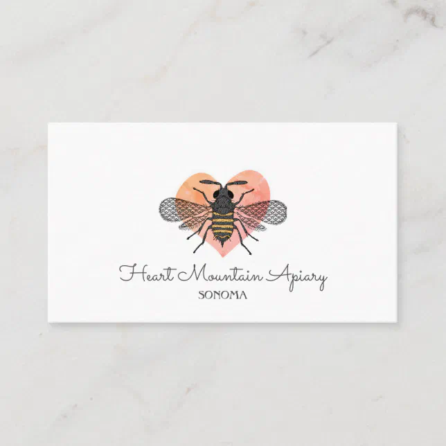 Cute Apiary Honey Bee Beekeeper Beekeeping Logo Business Card | Zazzle