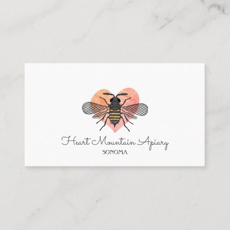 Cute Apiary Honey Bee Beekeeper Beekeeping Logo Business Card | Zazzle