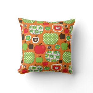 Cute apple illustration pattern fabric | Zazzle