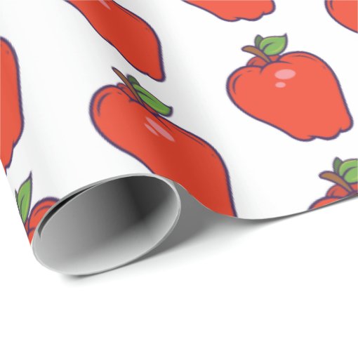 Cute Apple Pattern Wrapping Paper | Zazzle