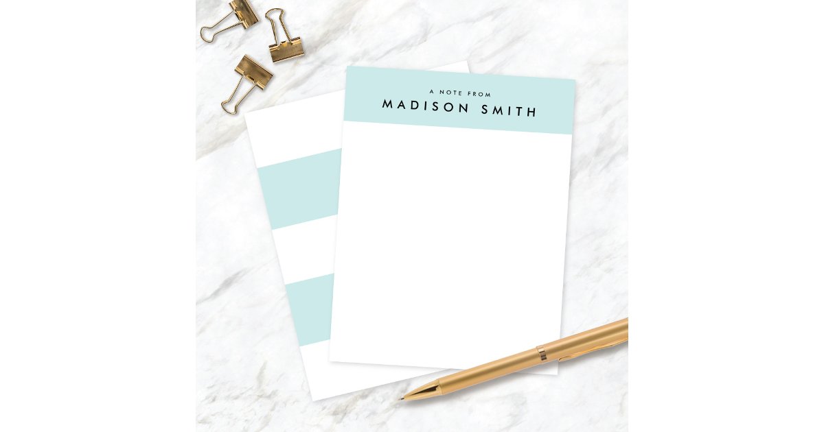 Cute Aqua Stripes Modern Stationery Note Cards | Zazzle
