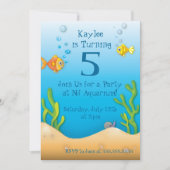 cute aquarium fishy birthday party invitation | Zazzle