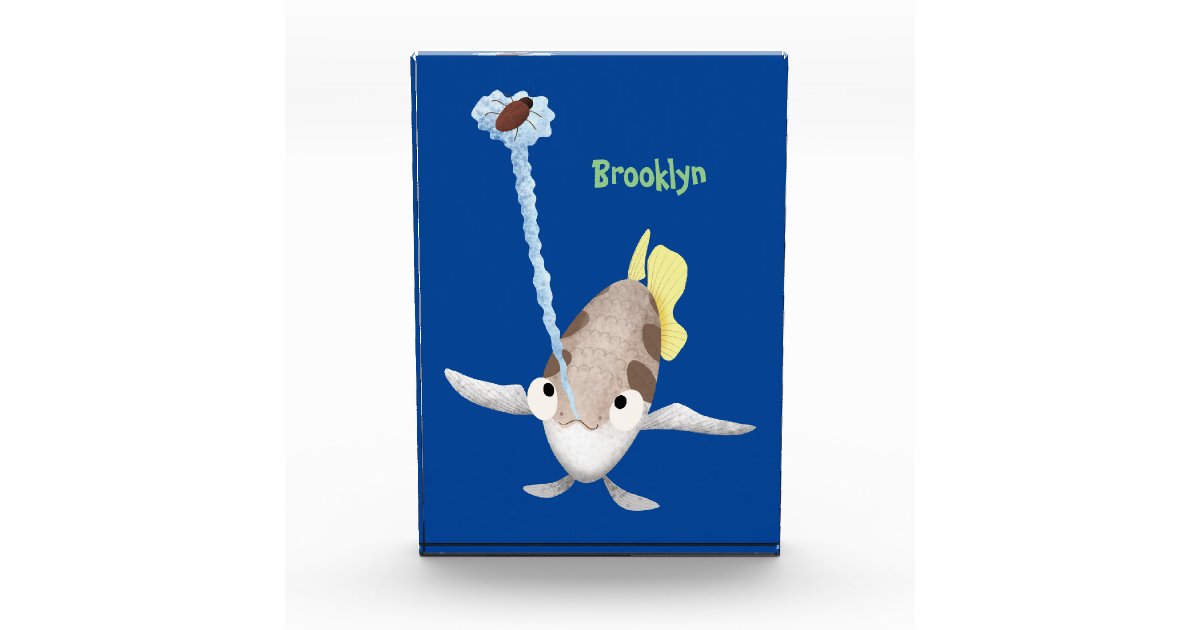 Cute Archerfish cartoon illustration Photo Block | Zazzle