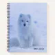 Cute Arctic Fox on Snowy Winter Background Notebook | Zazzle