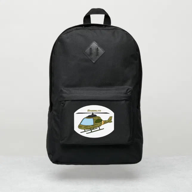 Cute army camoflage helicopter cartoon port authority® backpack | Zazzle