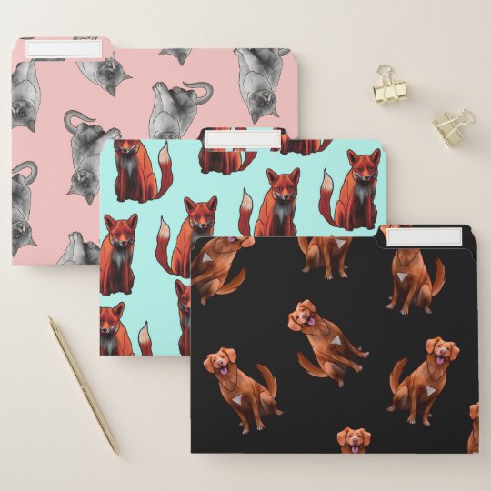 Cute Artsy Golden Retriever Dog Pattern File Folder | Zazzle.com