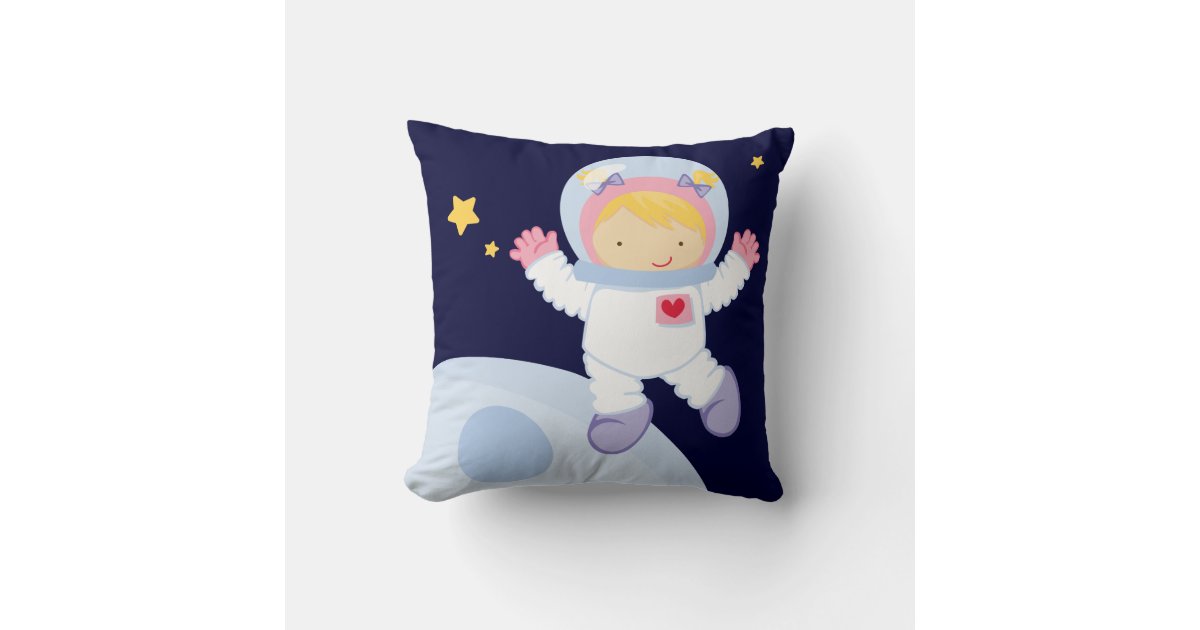 Cute Astronaut Girl Throw Pillow | Zazzle