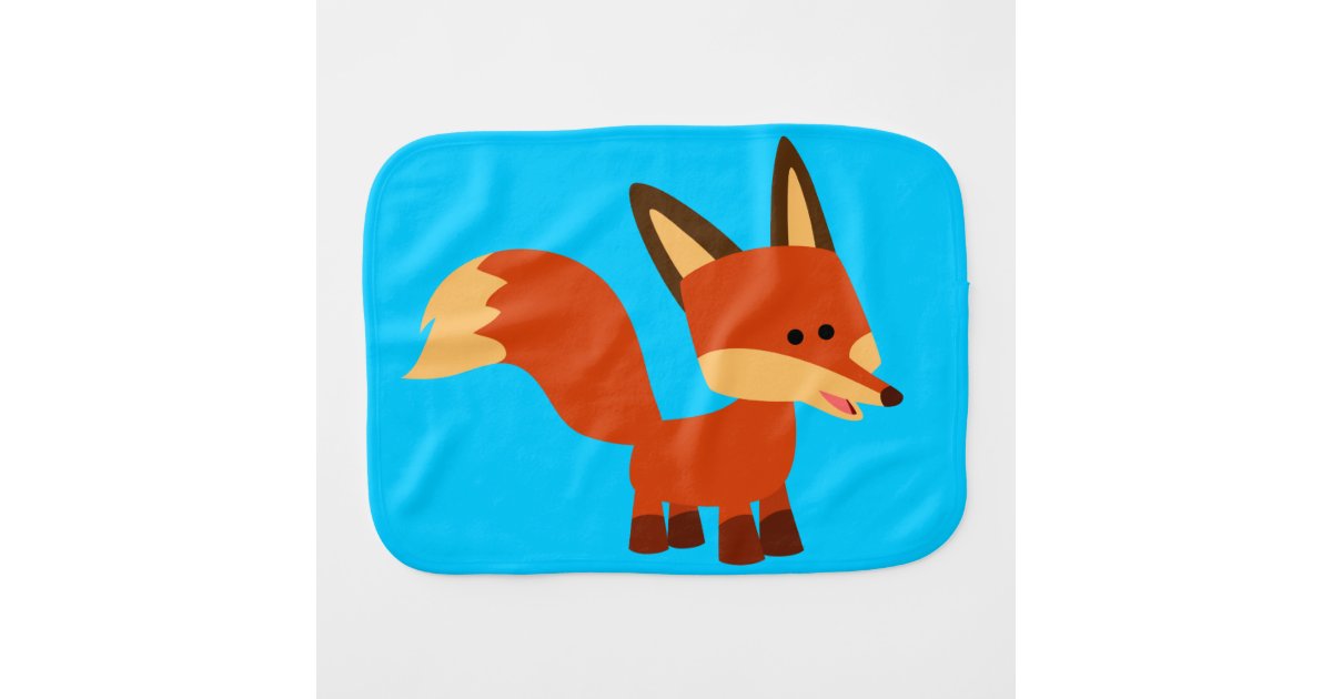 Cute Astute Cartoon Fox Burp Cloth | Zazzle