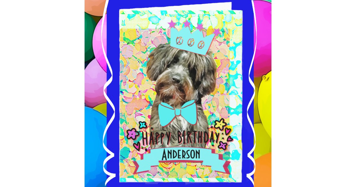Cute Aussie Poodle Dog Happy Birthday Card | Zazzle