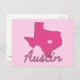 Cute Austin Texas Girl Pink Postcard | Zazzle