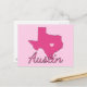 Cute Austin Texas Girl Pink Postcard | Zazzle
