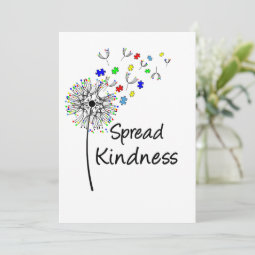 Cute Autism Awareness Spread Kindness Thank You Card | Zazzle