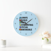 Cute Autism Pride Acrostic Large Clock | Zazzle