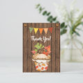 Cute Autumn Cupcake and Bunting Fall Thank You Postcard | Zazzle