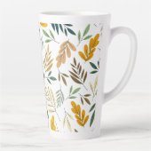 Cute Autumn Leaves Pattern Latte Mug | Zazzle
