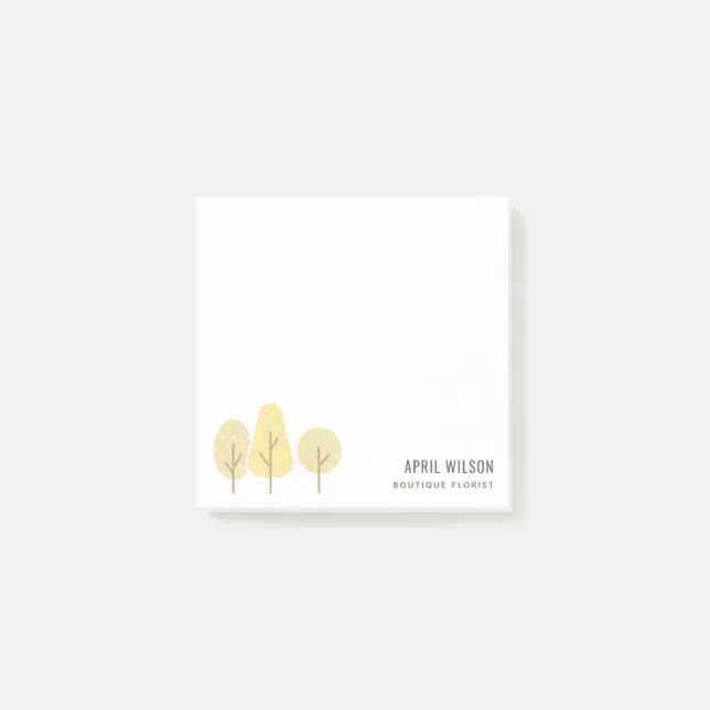 CUTE AUTUMN YELLOW TREE TRIO LANDSCAPING SERVICE POST-IT NOTES | Zazzle
