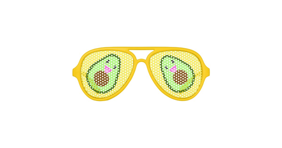 Cute Avocado Aviator Sunglasses | Zazzle