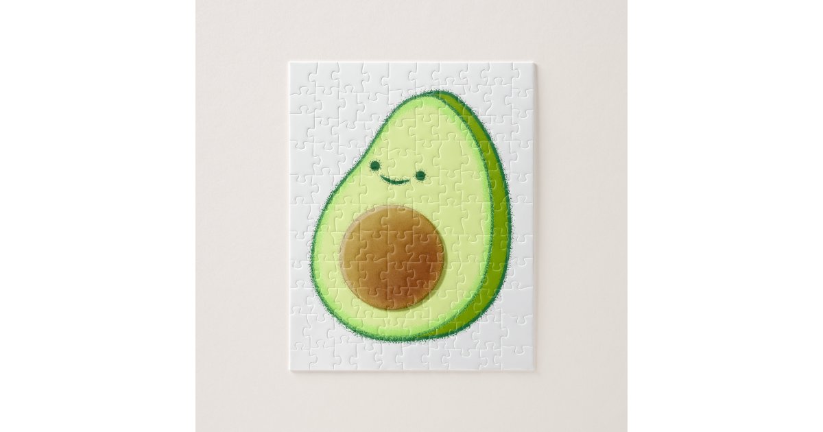 Cute Avocado Drawing Jigsaw Puzzle | Zazzle