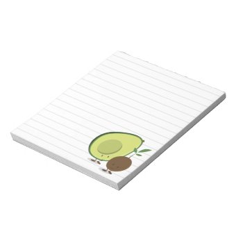 Cute Avocado Lined Food Notepad | Zazzle