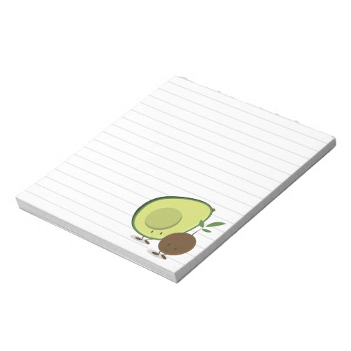 Cute Avocado Lined Food Notepad | Zazzle