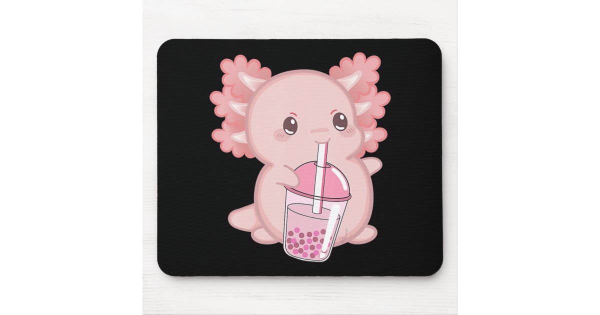 Cute Axolotl Japanese Strawberry Milk Anime Pink K Mouse Pad | Zazzle