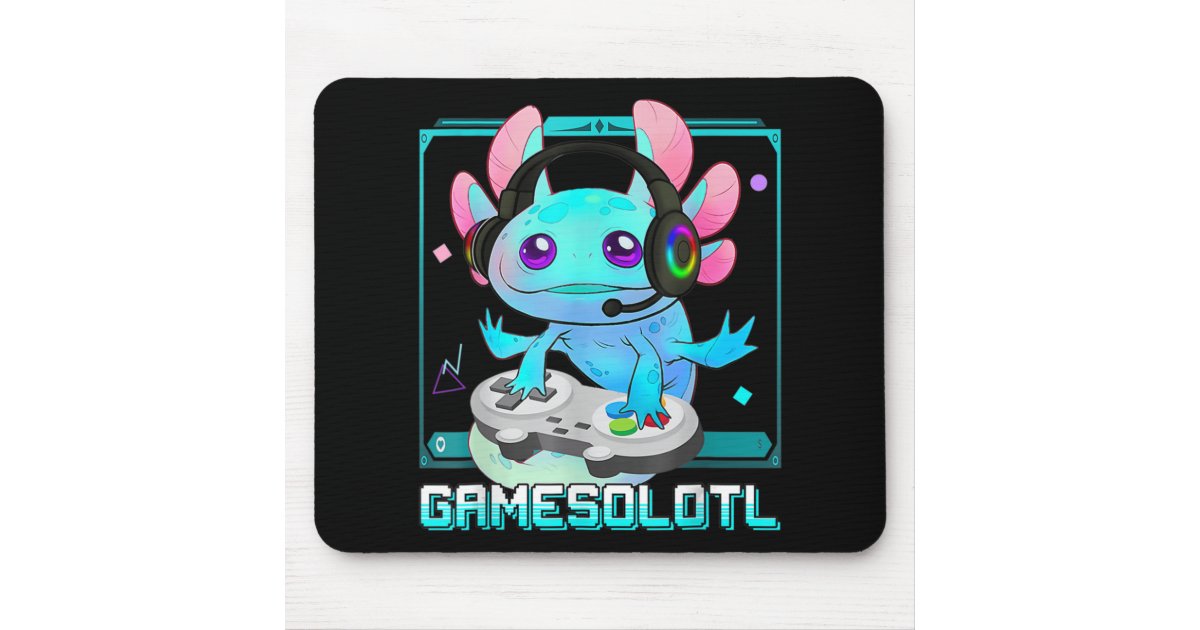 Cute Axolotl Lover Gamesalotl Gaming Axolotl Kids Mouse Pad | Zazzle