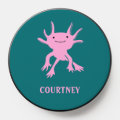Cute Axolotl Pink Salamander Personalized PopSocket | Zazzle