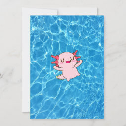 Cute Axolotl Summer Pool Party Invitation | Zazzle