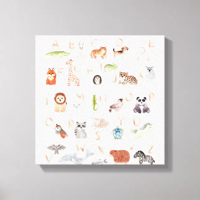 Cute Baby Animal Alphabet Canvas Print | Zazzle