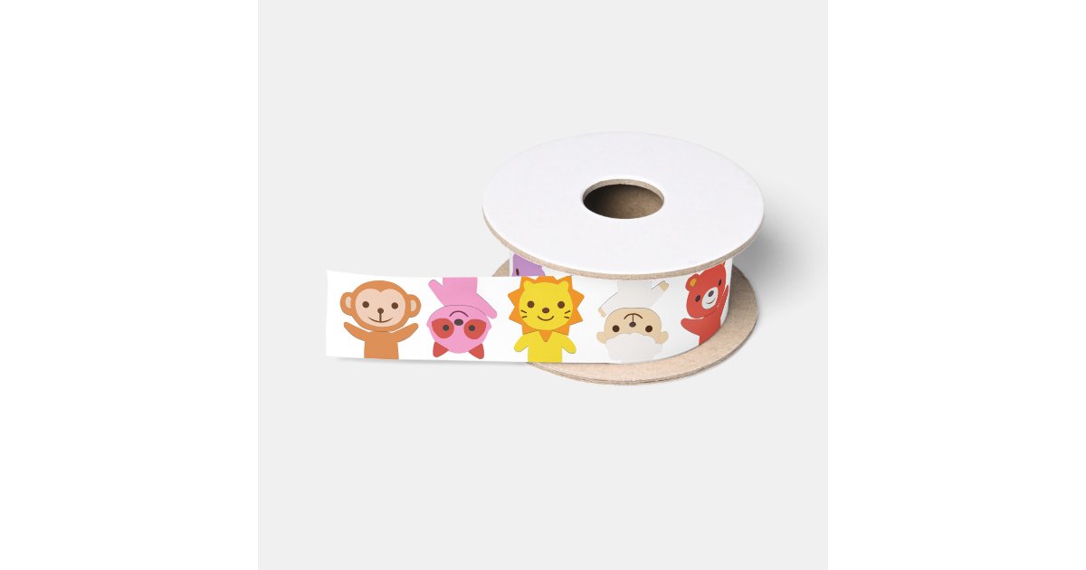 Cute Baby Animal Friends Ribbon | Zazzle