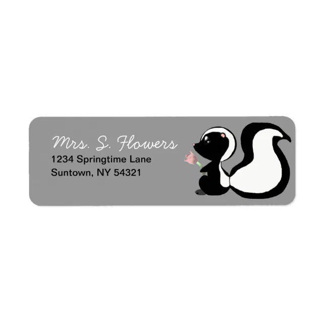 Cute Baby Animals Skunk Return Address Labels | Zazzle