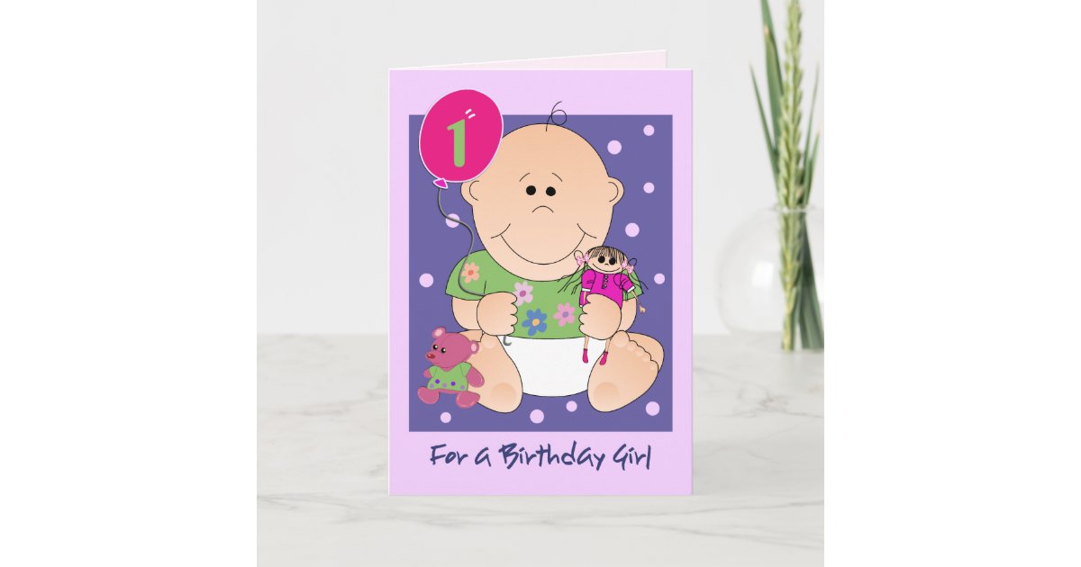 Cute Baby Birthday card with Text | Zazzle