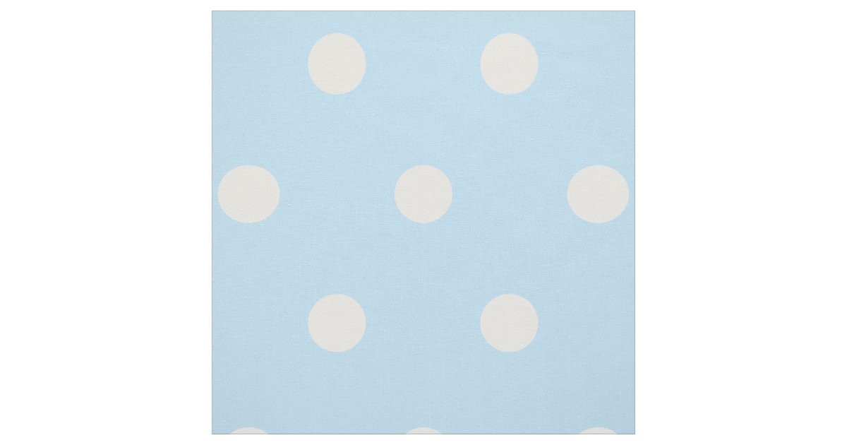Cute Baby Blue White Retro Polka Dots Pattern DIY Fabric | Zazzle