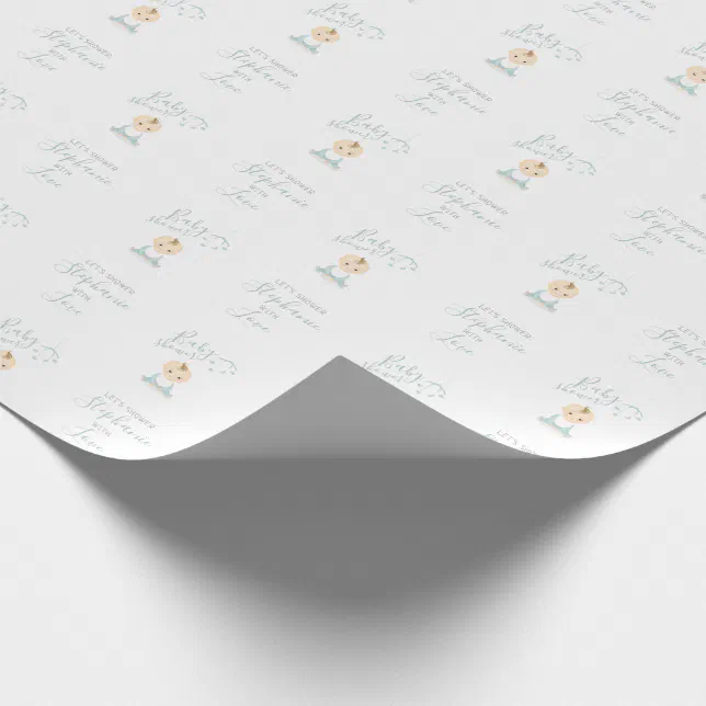 Cute Baby Boy and his Mobile Baby Shower Wrapping Paper | Zazzle