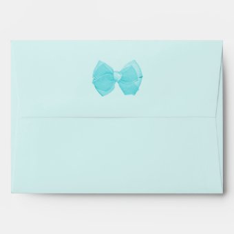 Cute Baby Boy Footprints Baby Shower Blue Ribbon Envelope | Zazzle