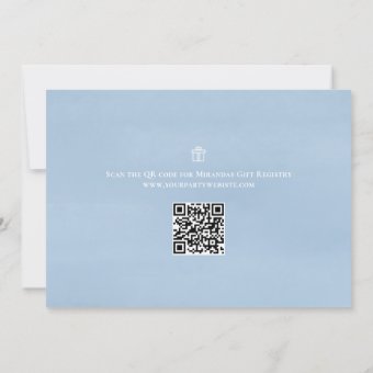 Cute Baby Boy Whimsical Denim Blue QR Code Invitation | Zazzle