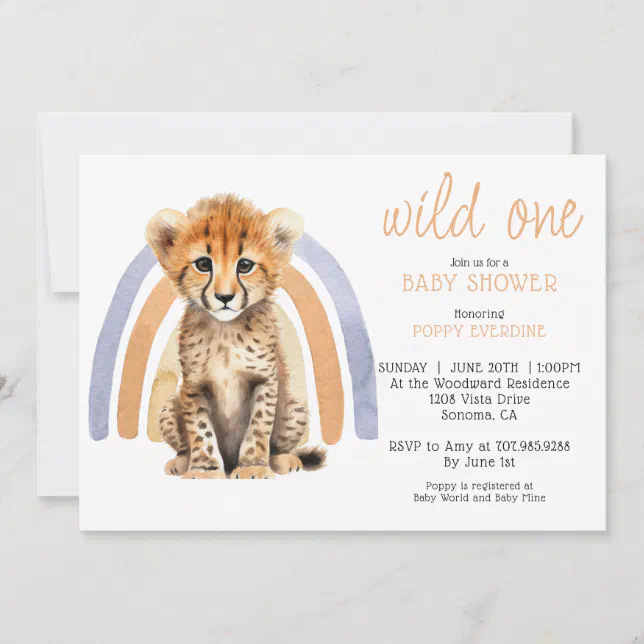 Cute Baby Cheetah Baby Shower Invitation | Zazzle