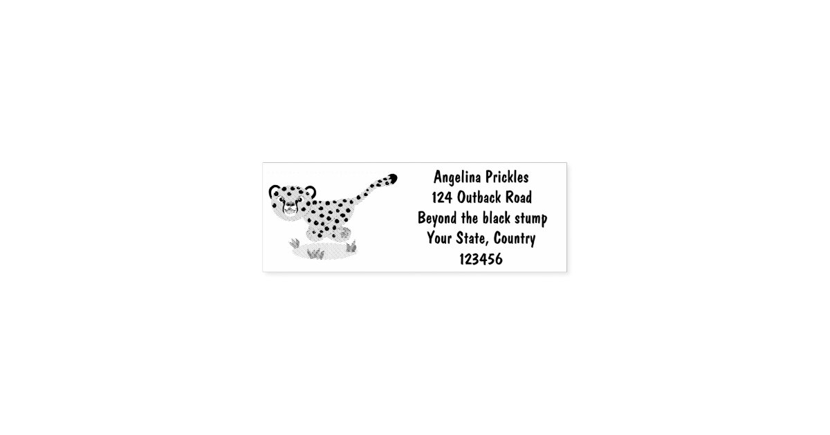Cute baby cheetah running cartoon illustration self-inking stamp | Zazzle