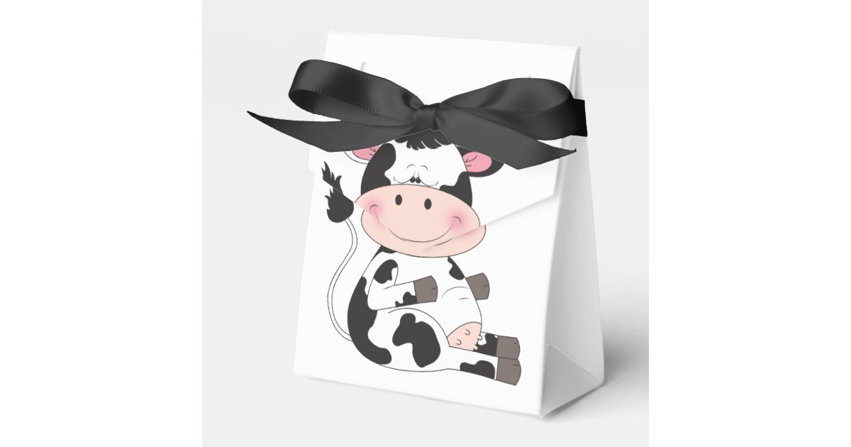 Cute Baby Cow Cartoon Favor Boxes | Zazzle